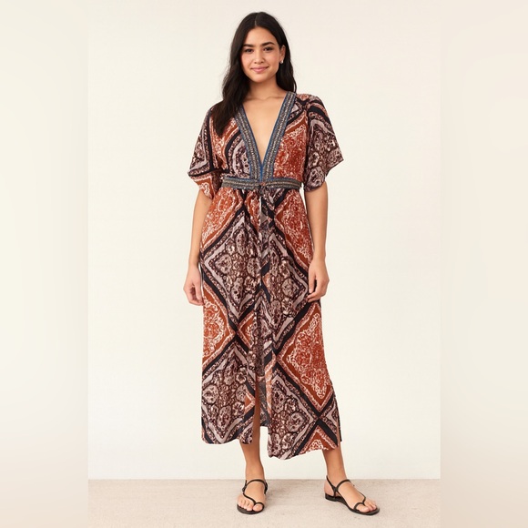 EARTHBOUND | Dresses | Earthbound Trading Co Boho Geometric Print Wrap ...